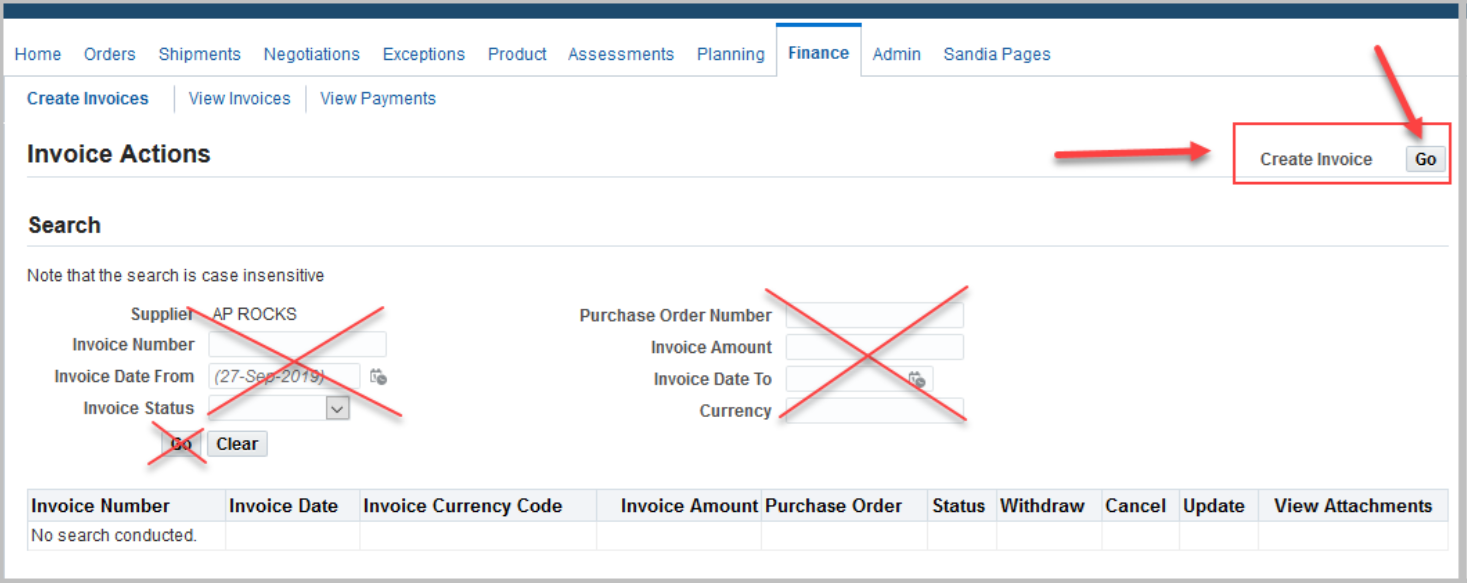E-Invoice – Working with Sandia