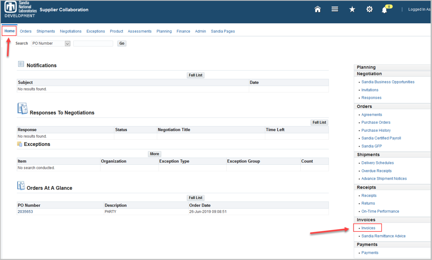 E-Invoice – Working with Sandia