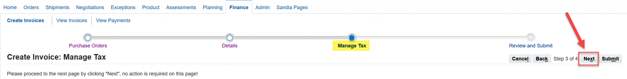 E-Invoice – Working with Sandia