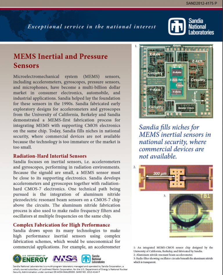 MicroElectroMechanical Systems (MEMS) – Microsystems Engineering, Science and Applications (MESA)