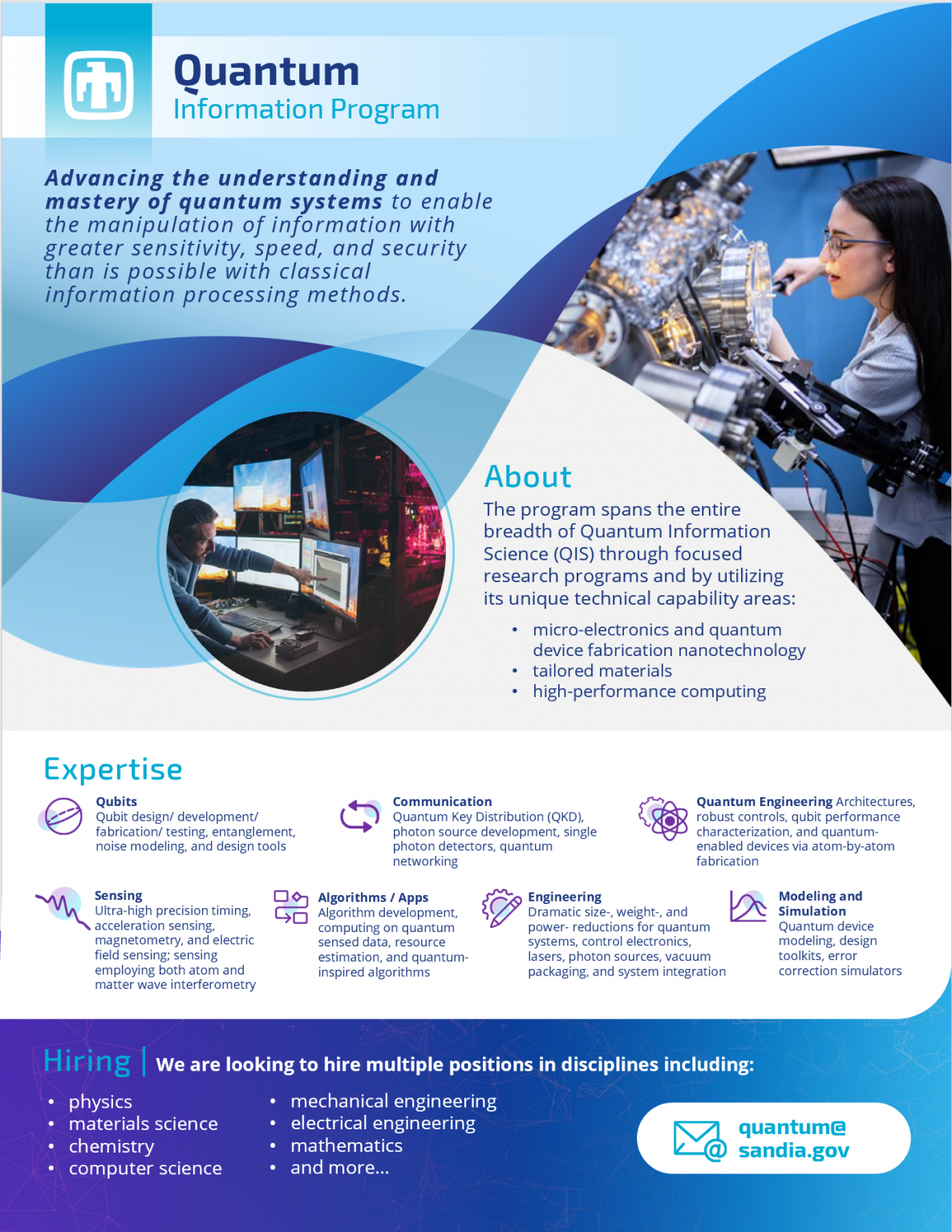 Work with Sandia – Quantum