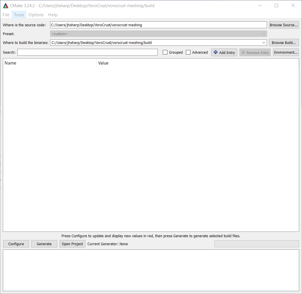 Configuring on Windows – VoroCrust