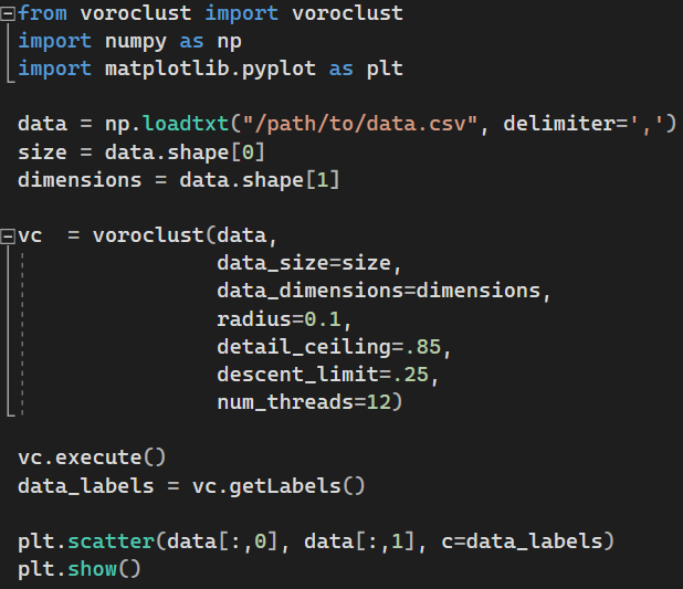 VoroClust – Usage – VoroCrust