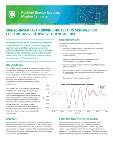 Signal-Based Fast-Tripping Protection Schemes for Electric Distribution ...